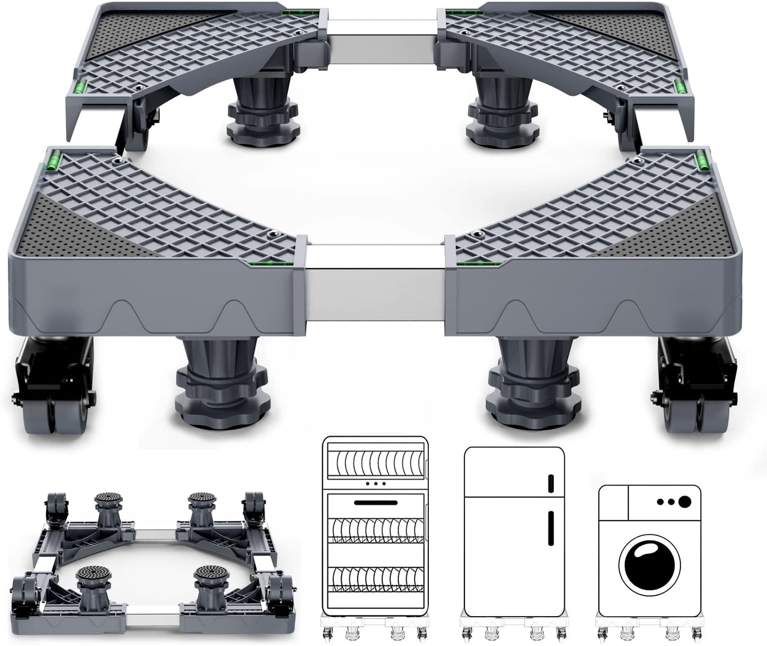 Amazon.com: HQO LOVL Fridge Stand Mobile Base With 4 Locking Wheels And ...
