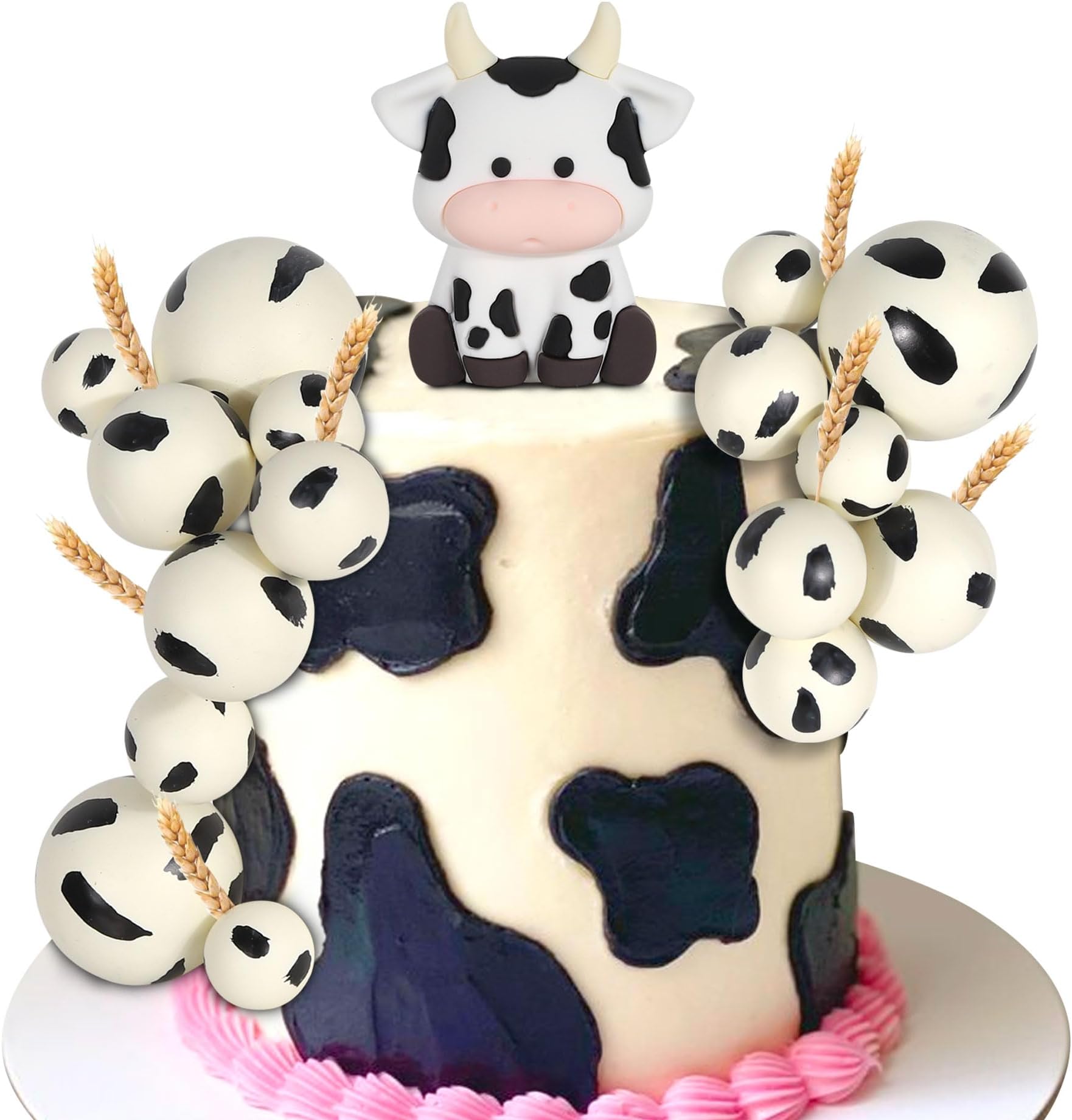 Amazon.com: Gyufise 21Pcs Cake Topper Decorations, Cow Themed Farm Cake ...