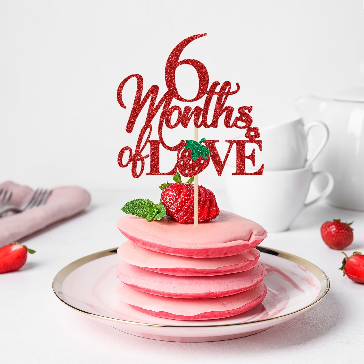 Snapklik.com : 6 Months Of Love Cake Topper, 6 Months Birthday Cake ...