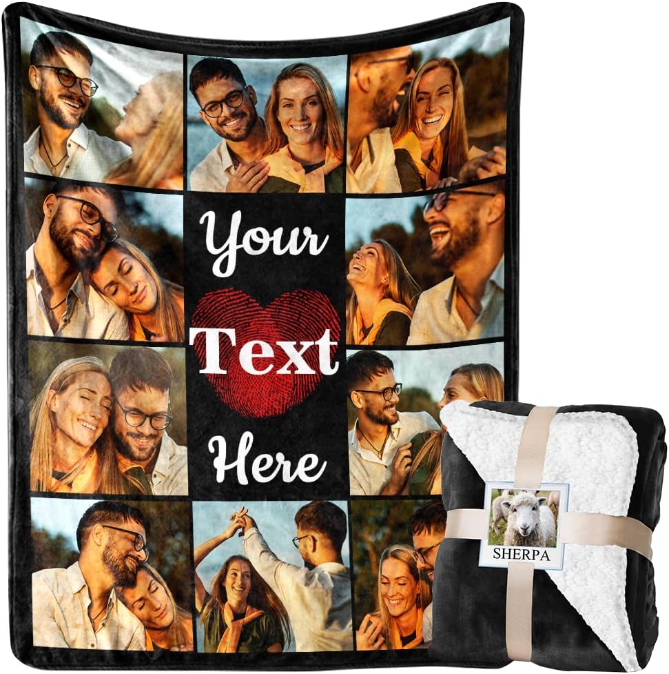 Amazon.com: Yoltotude Custom Blanket with Picture Personalized Sherpa ...