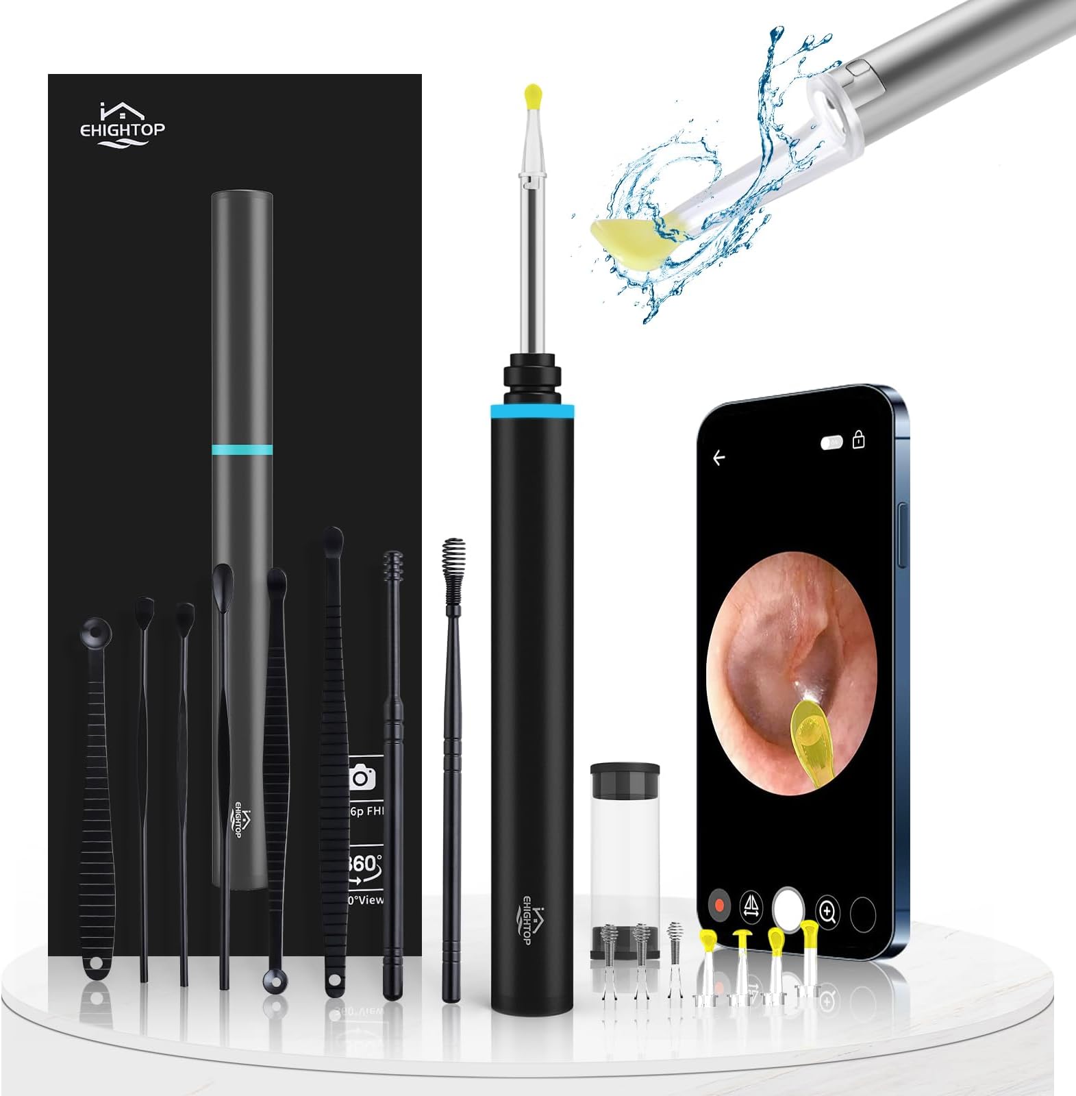 Amazon.com: Ear Wax Removal Tool, Wireless WiFi Ear Cleaner with 1296P ...