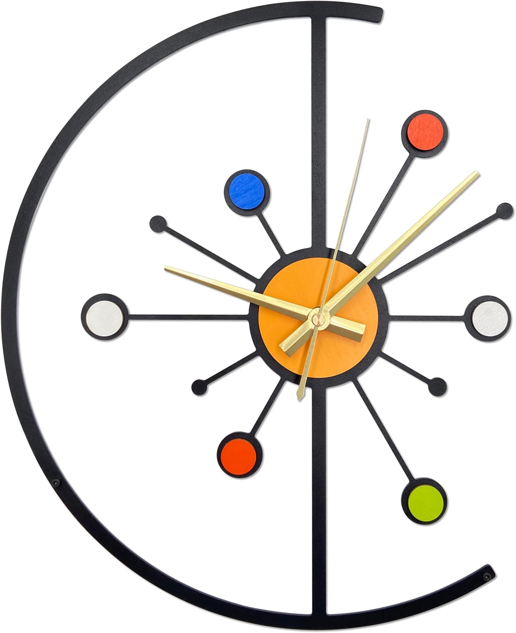 Amazon.com: noxozoqm Unique Metal Wall Clock 14 Inch Mid-Century Modern ...