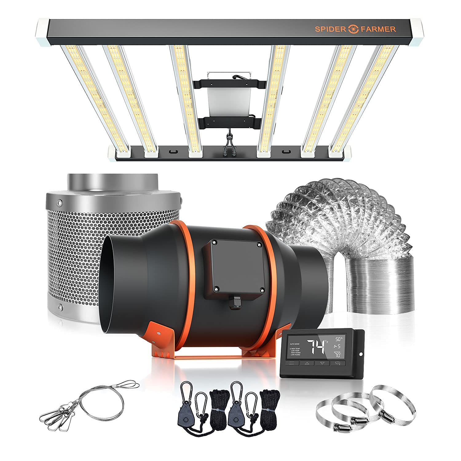 Buy Spider Farmer SE5000 LED Grow Lights with 6 Inch Inline Fan Carbon ...