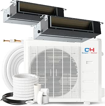 Amazon.com: Dual Zone 9,000 + 9,000 BTU Concealed Duct Mini Split Air ...
