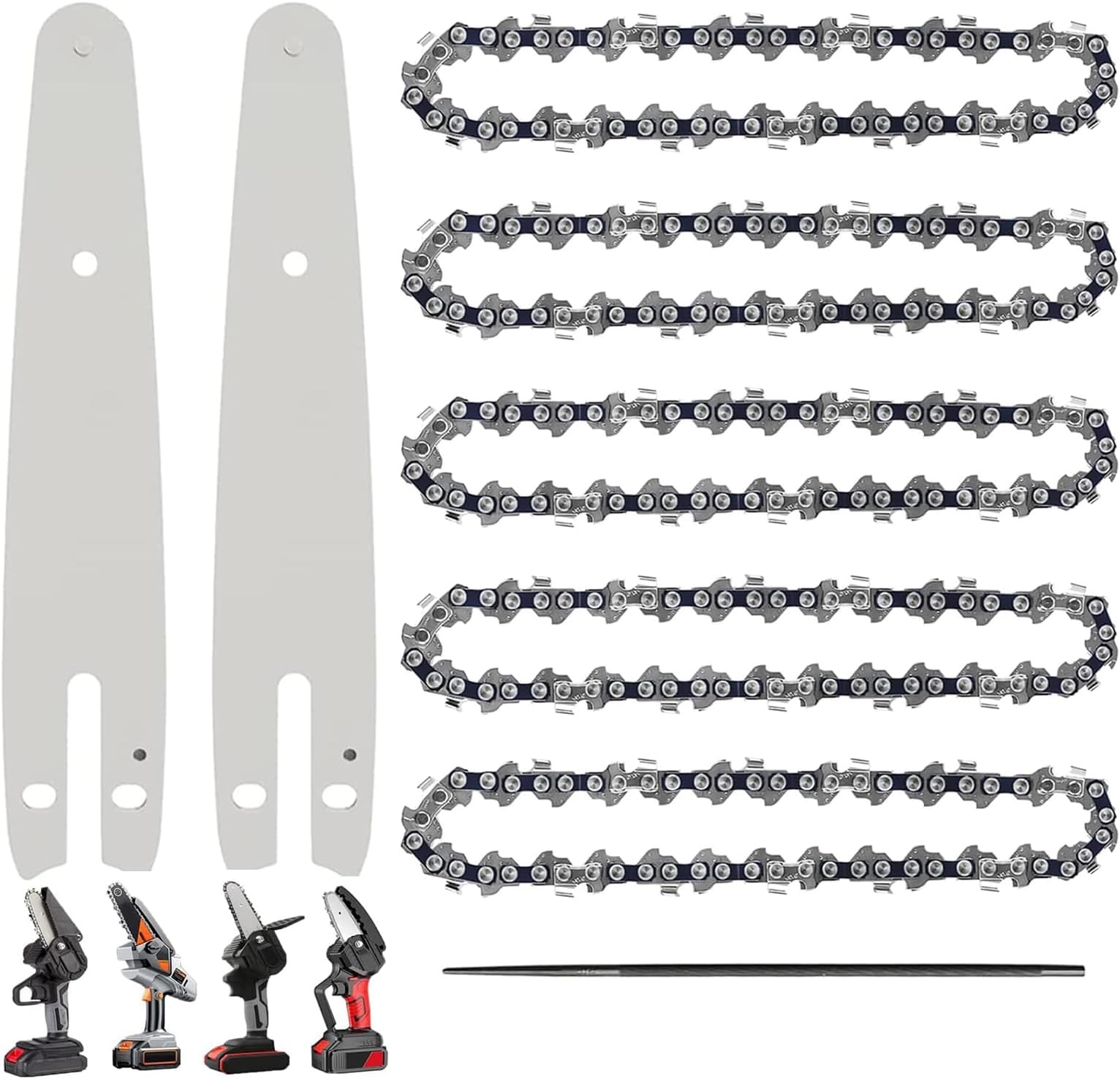 Amazon.com: 4 Pack 12 Inch Mini Chainsaw Chain with 2 Pcs Replacement ...