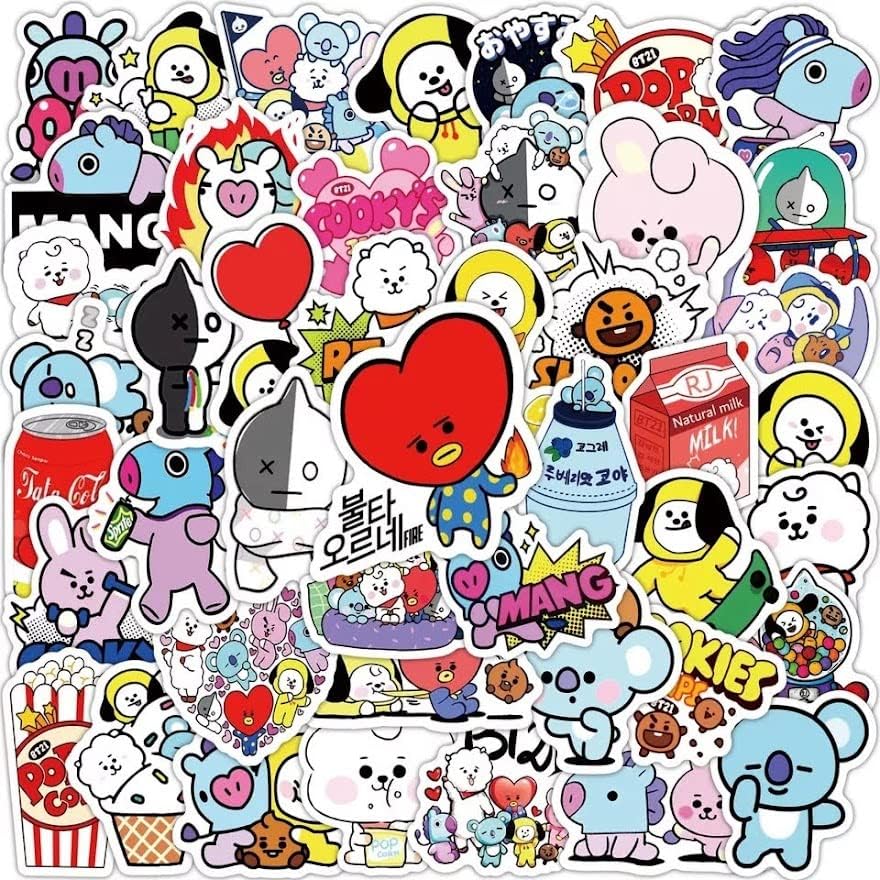 BT21 Kawaii Kpop Vinyl Finish Die Cut Stickers Decals for Laptops ...