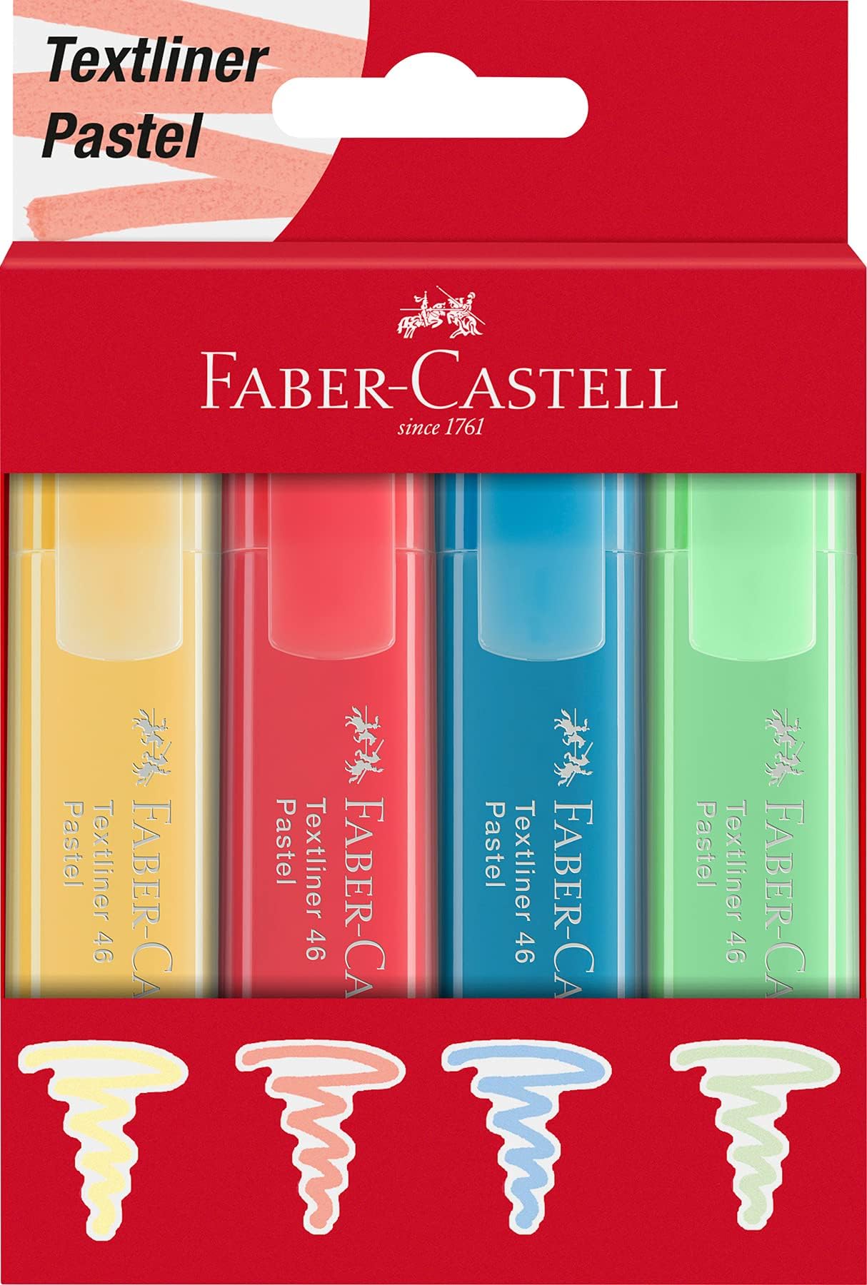 FABER-CASTELL 254658 - Textmarker Set 46, 8 Pastell Textmarker mit ...