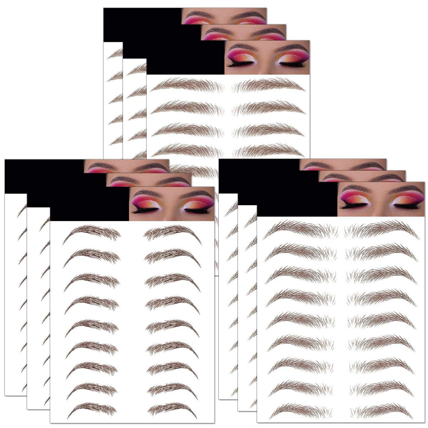 Amazon.com: Eyebrow Tattoo Stickers 81 Pairs, 9 Sheets Eyebrow ...