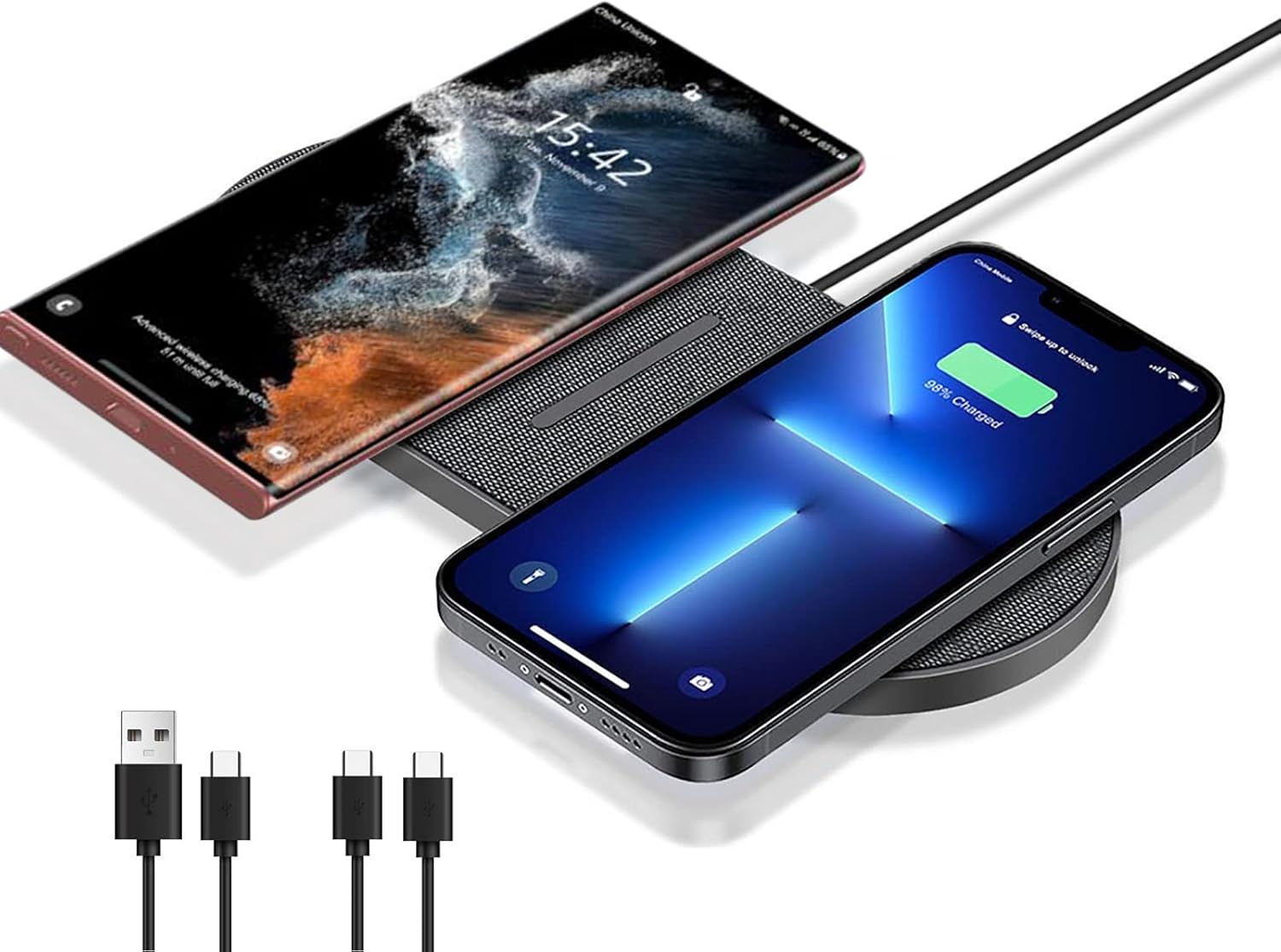 Amazon.com: 40W Wireless Charging Pad, Dual 20W Fast Wireless Charging ...
