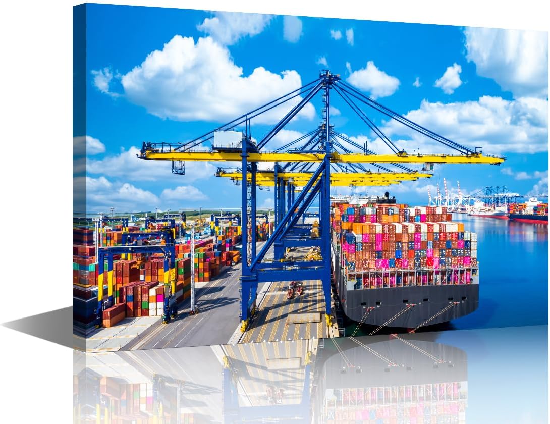 Amazon.com: Modern Wall Art Export and Business Logistics Shipping Top ...
