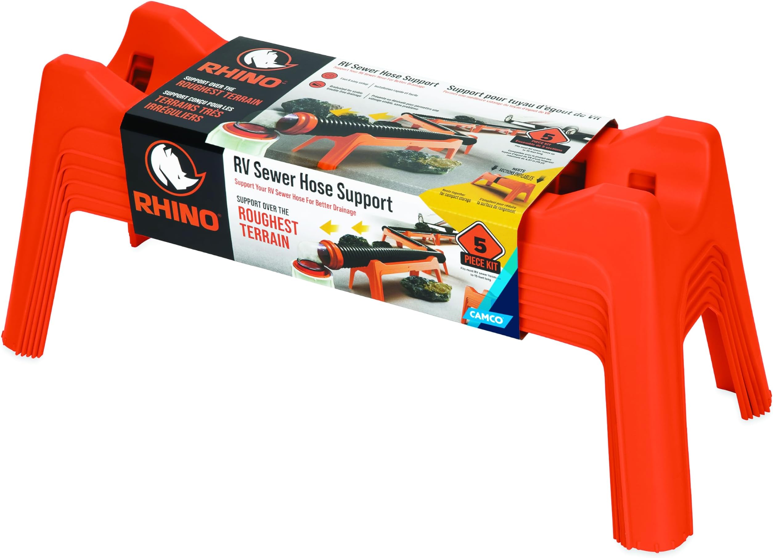 Camco Rhino RV Sewer Adapter PRO - Clear Sewer Hose Elbow with Drain ...