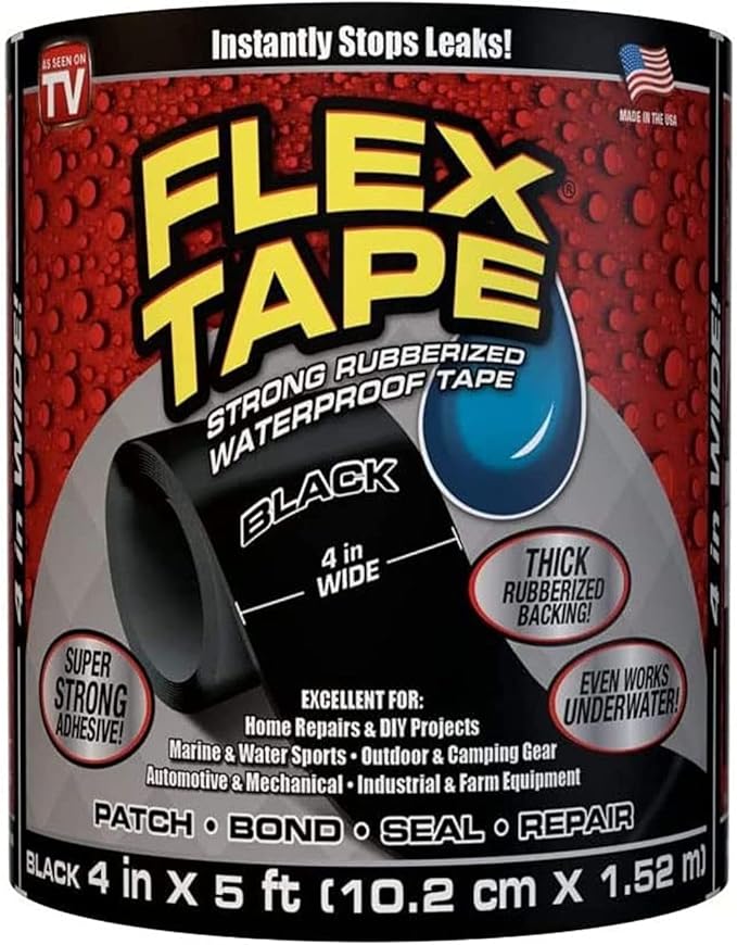 Amazon.com: Flex Tape, 4 in x 5 ft, Black, Original Thick Flexible ...