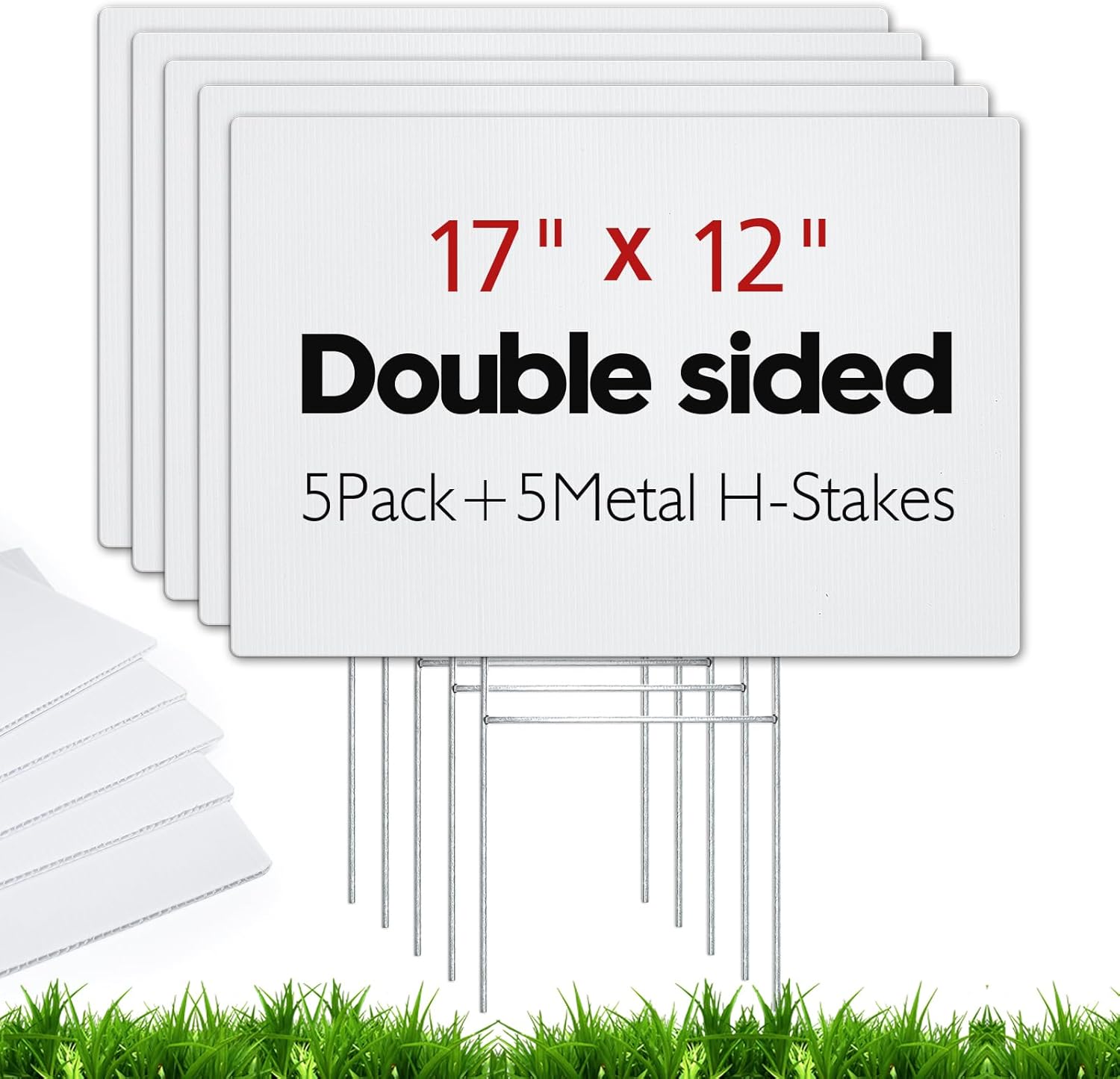 Amazon.com: Blank Yard Signs with Metal Stakes, 5 Pack Lawn Signs ...