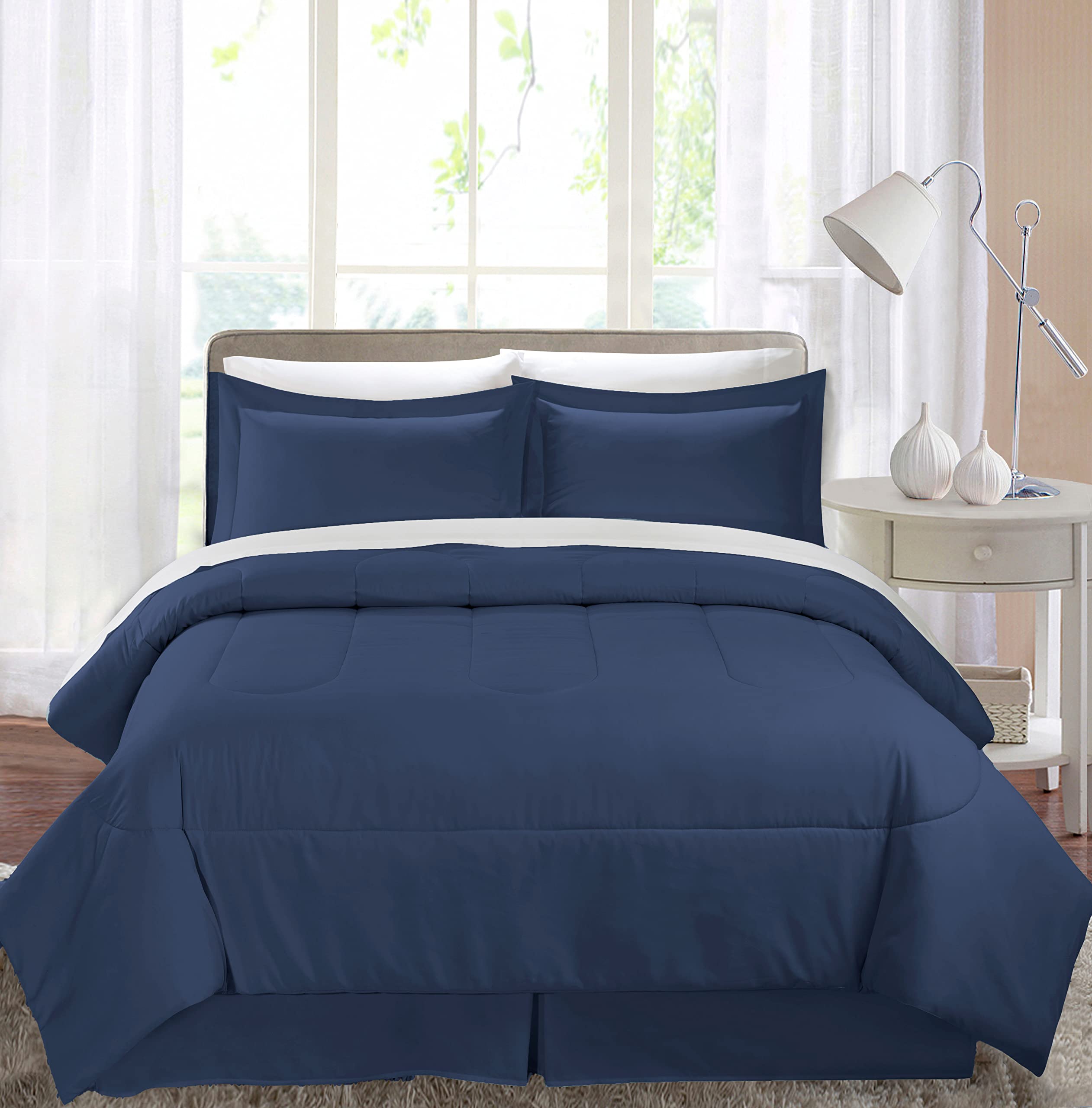 Cathay Home Basic Bedding Home Essential Ultra Soft Light Weight 8PC ...