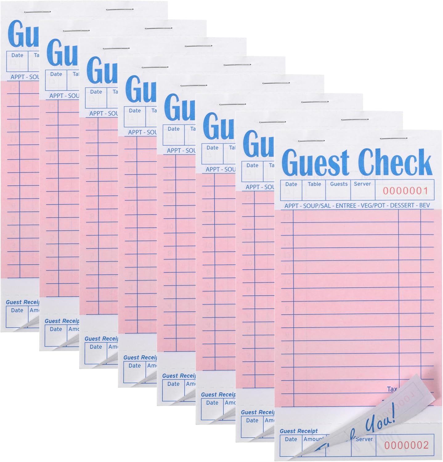 Amazon.com: Suaxova 8 Pack Pink Guest Checks Pads for Servers, Server ...