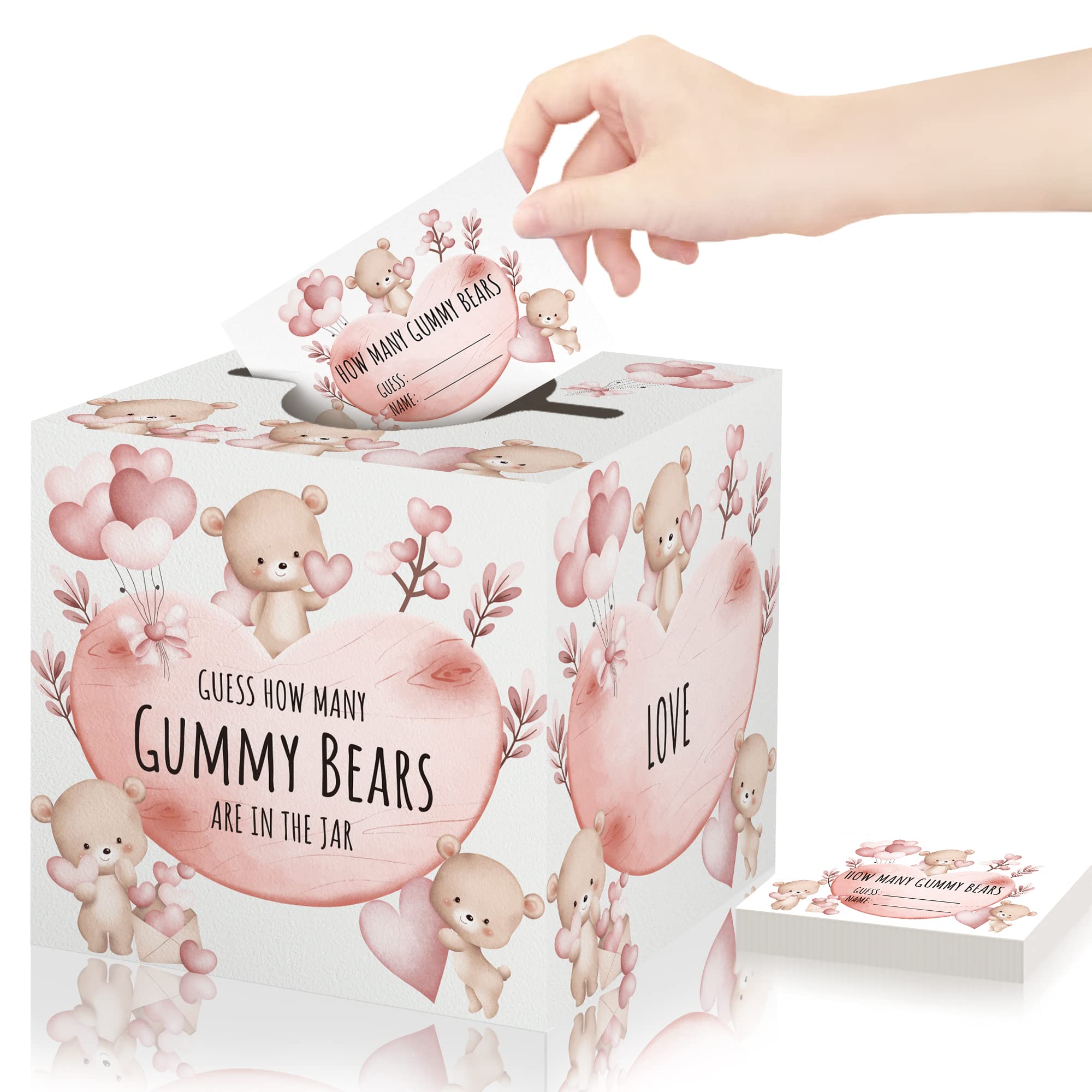 Buy Azbuk Cartoon Bears Baby Shower Game Cards with Box, Guess How Many ...