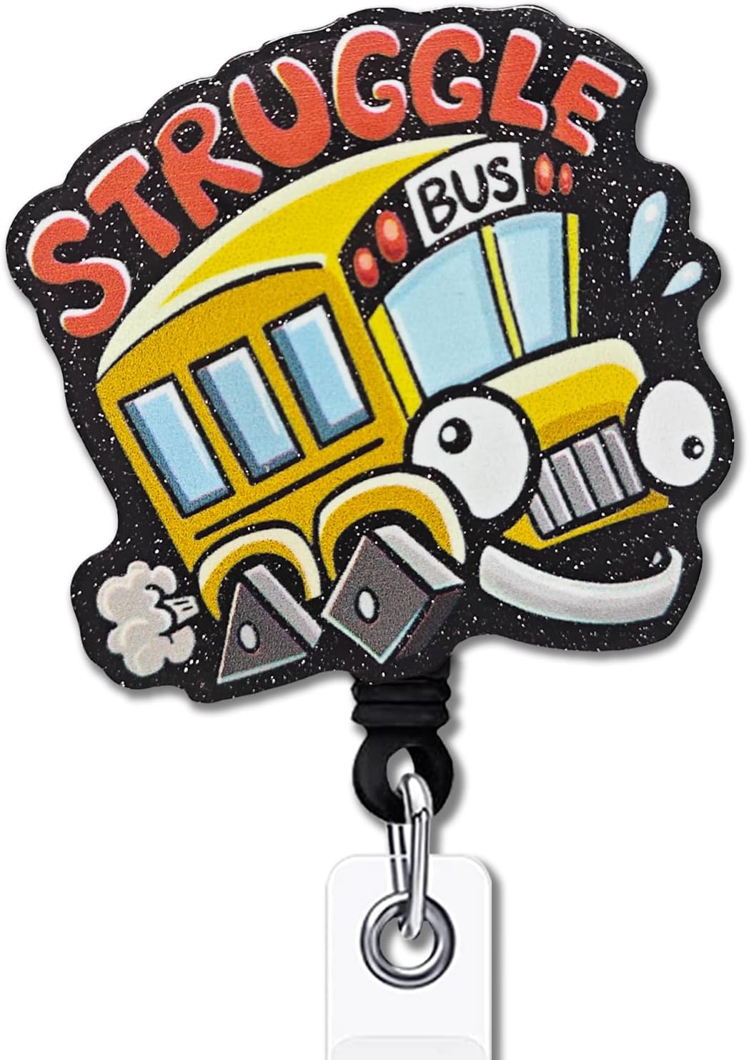 Amazon.com : YAZMEEN Funny Bus Retractable Badge Reel with Alligator ...