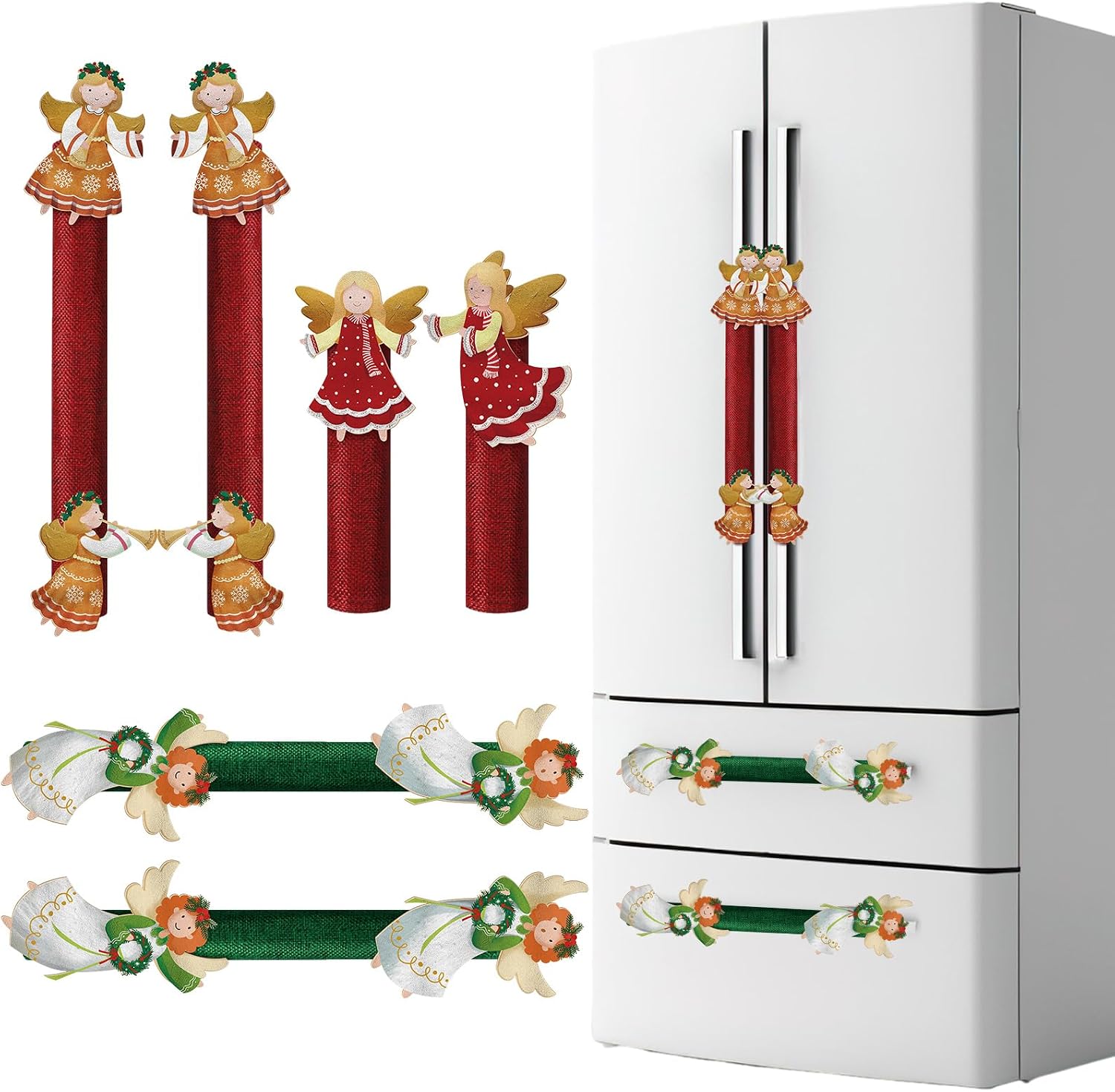 Amazon.com: Thyle 6 Pcs Christmas Refrigerator Fridge Door Handle ...