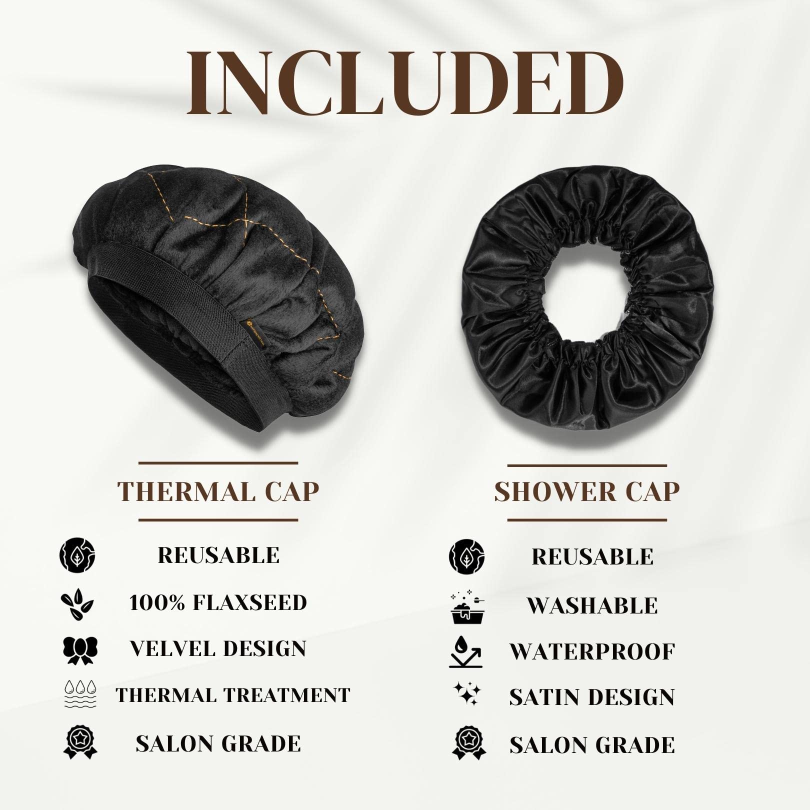 Heat Cap for Deep Conditioning - Black & Gold Hot Head Thermal Cap ...