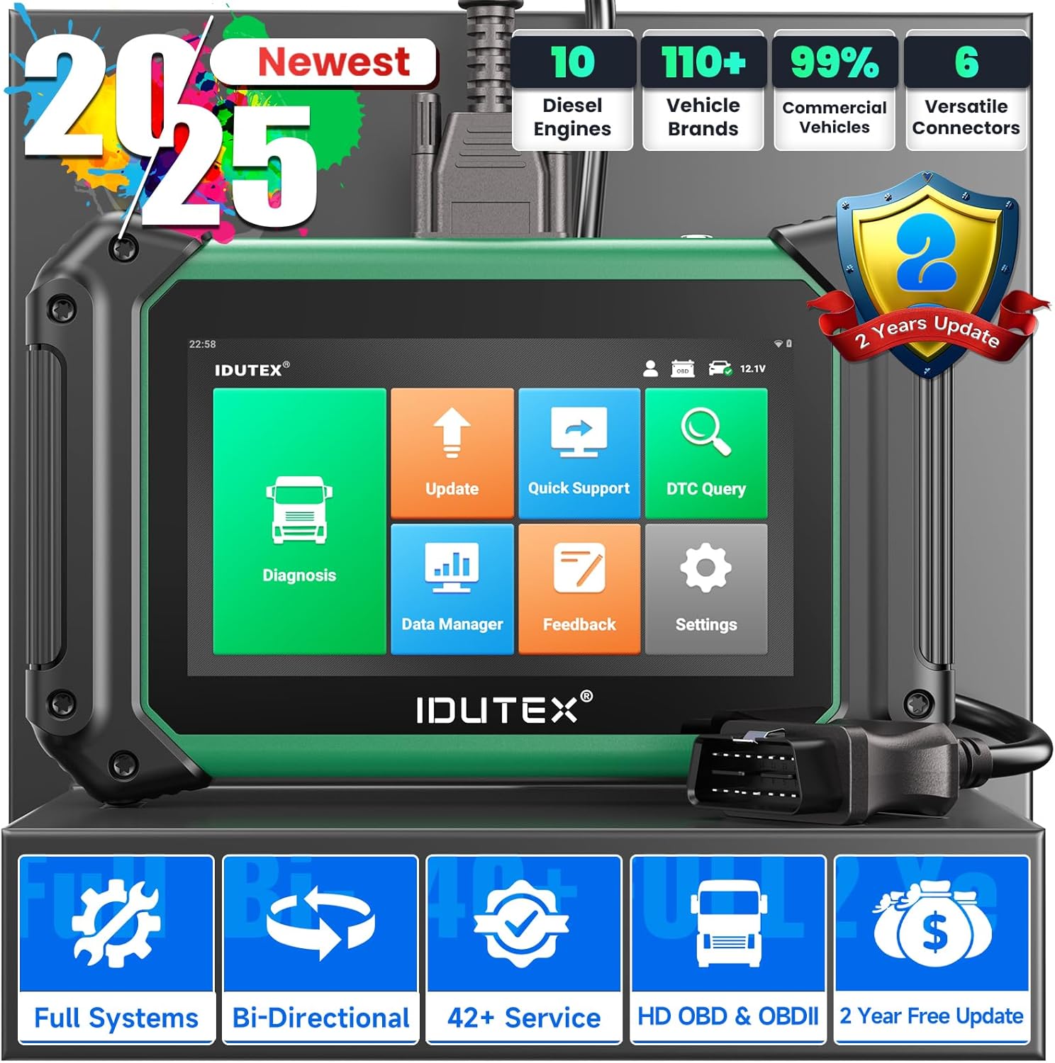 Amazon.com: TS710 Heavy Duty Truck Scanner, 2025 Truck Scan Tool with ...