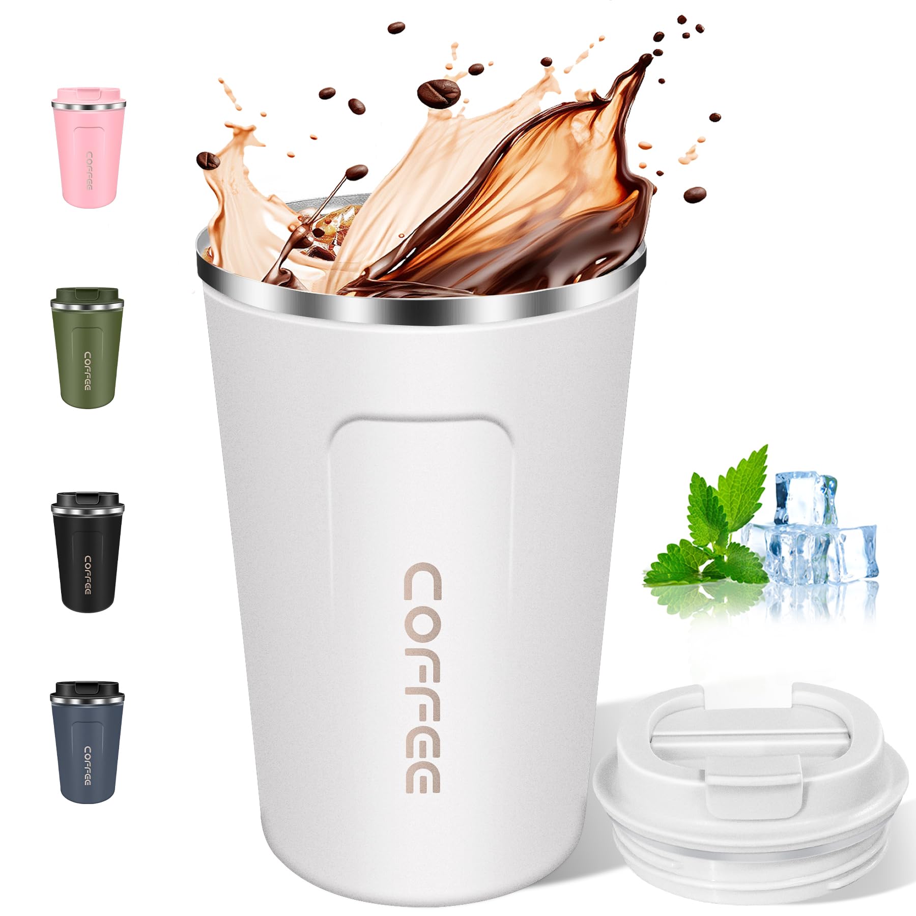 Amazon.com: Insulated Coffee Mug 12oz, Travel Coffee Mug with Lid ...