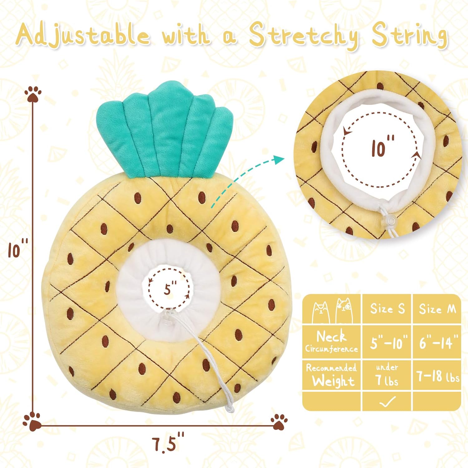 ANWA Adjustable Cat Cone Collar Soft, Cute Cat Recovery Collar, Cat ...