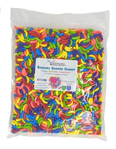 Amazon.com : Banana Shaped Candy, Crazy Rainbow Assortment, 3 Pounds ...