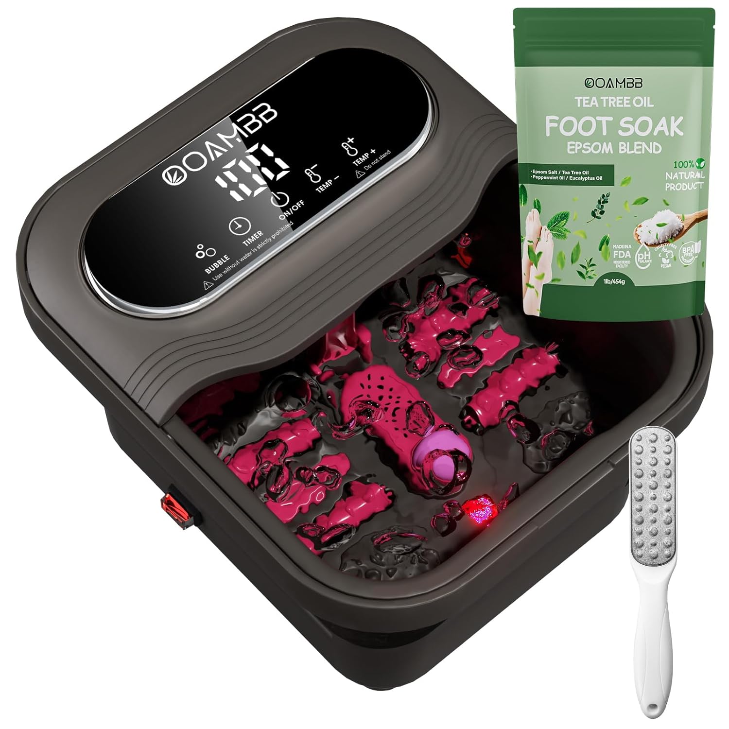 Amazon.com: OOAMBB Collapsible Foot Spa with Heat, Bubble and Temp ...