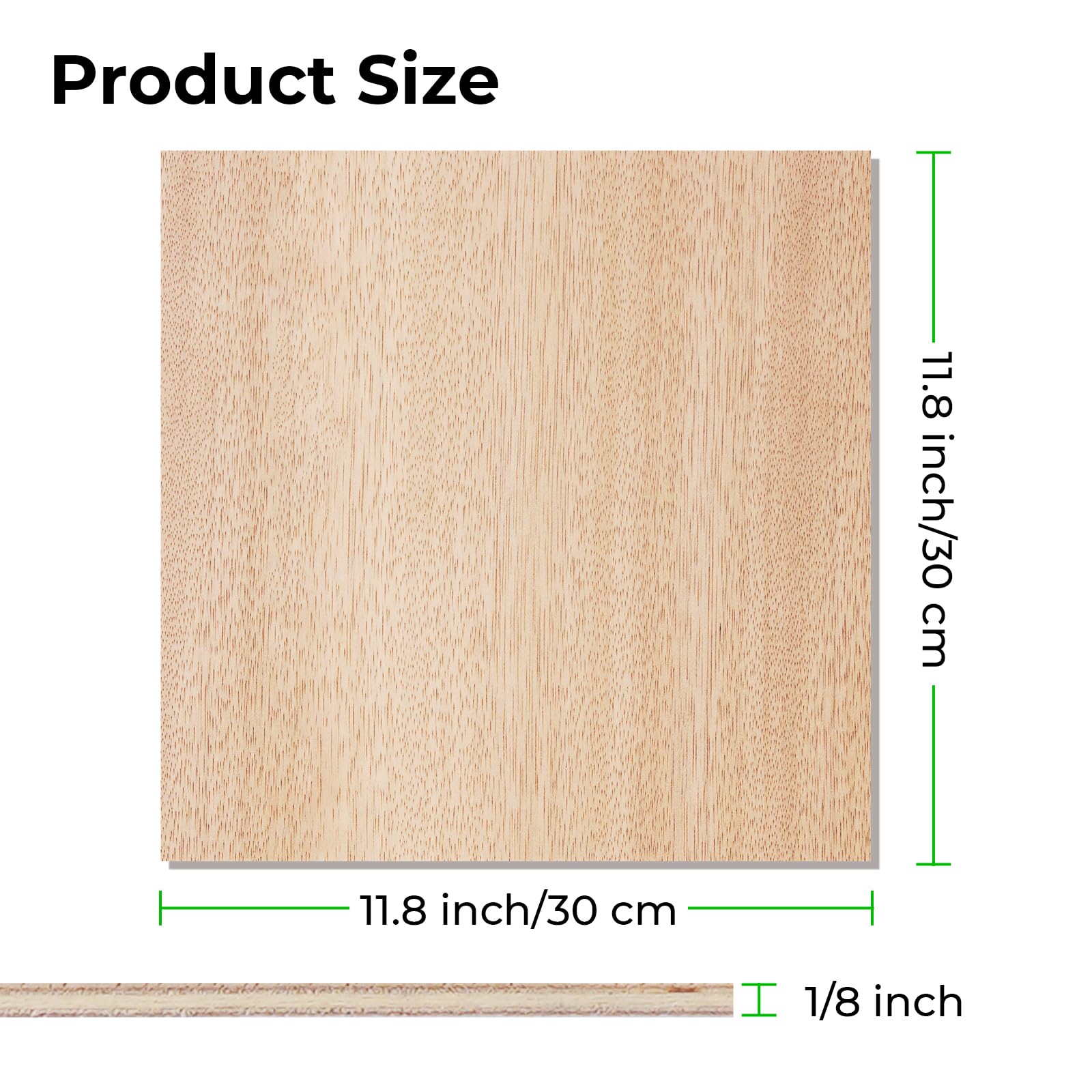 Snapklik.com : Terminalia Plywood 6 PCS, 1/8" Wood Sheets 12" X 12" For ...