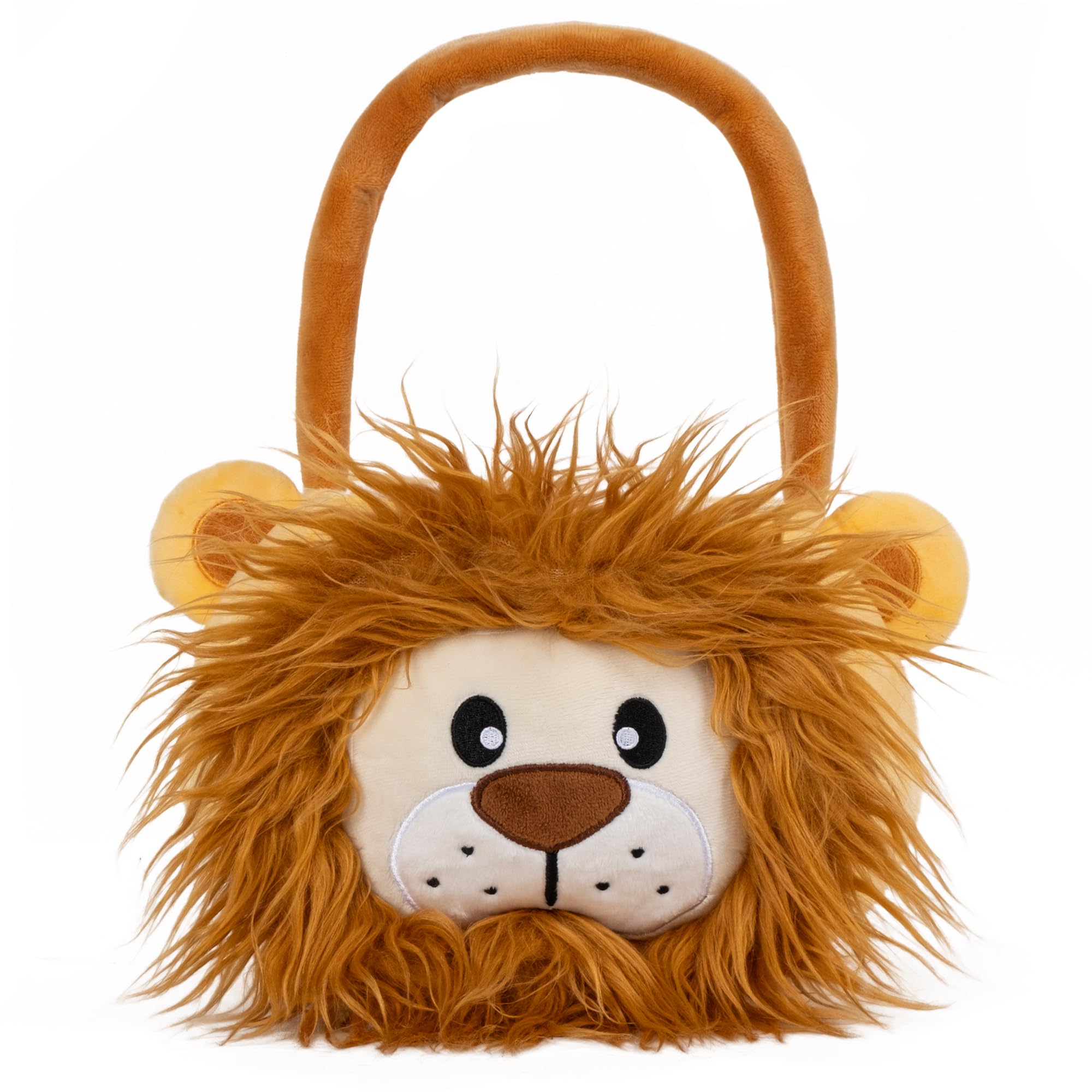 Snapklik.com : Lion Easter Basket For Kids, Cute Plush Empty Bucket