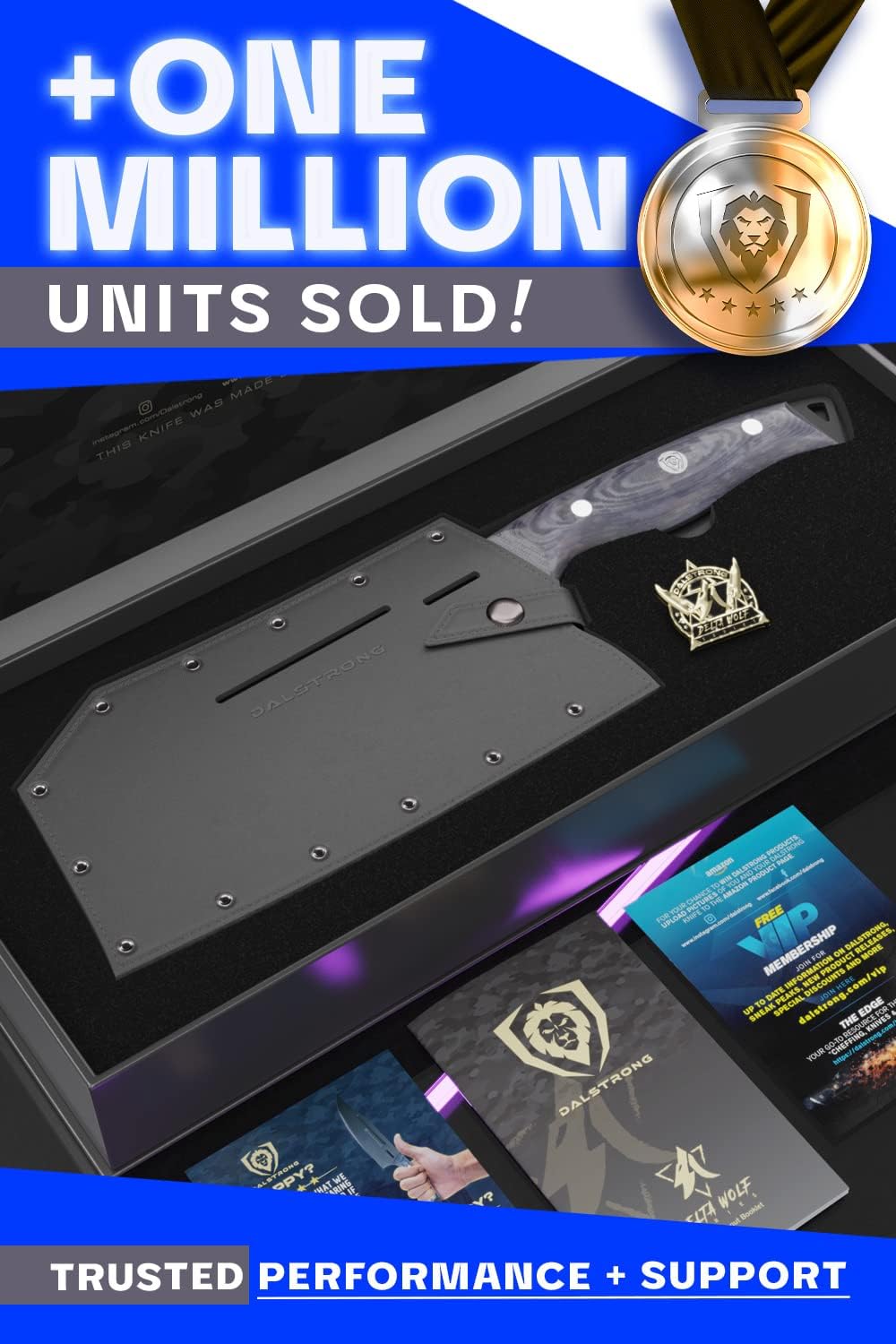 Dalstrong Cuchillo de carnicero 7 pulgadas Serie Delta Wolf Hoja ...