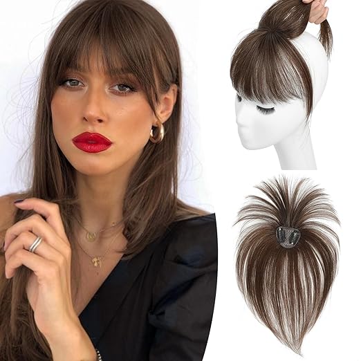 Amazon.com : Bangs Hair Clip Clip in Bangs Real Human Hair Fake Bangs ...