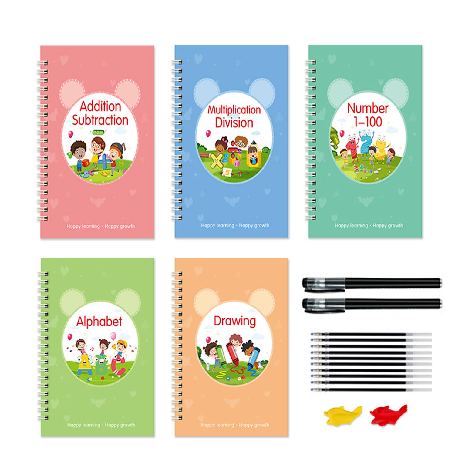 Amazon.com : Reusable Grooved Handwriting Workbooks, 5pcs Magic ...