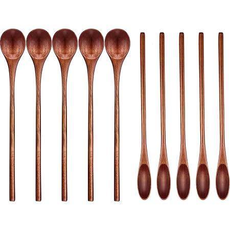 Amazon.com: 4 Pieces Wood Mixing Spoon Long Handle Wooden Spoons for ...