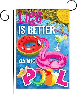 Amazon.com : Balgardekor Life is Better at the Pool Garden Flag ...