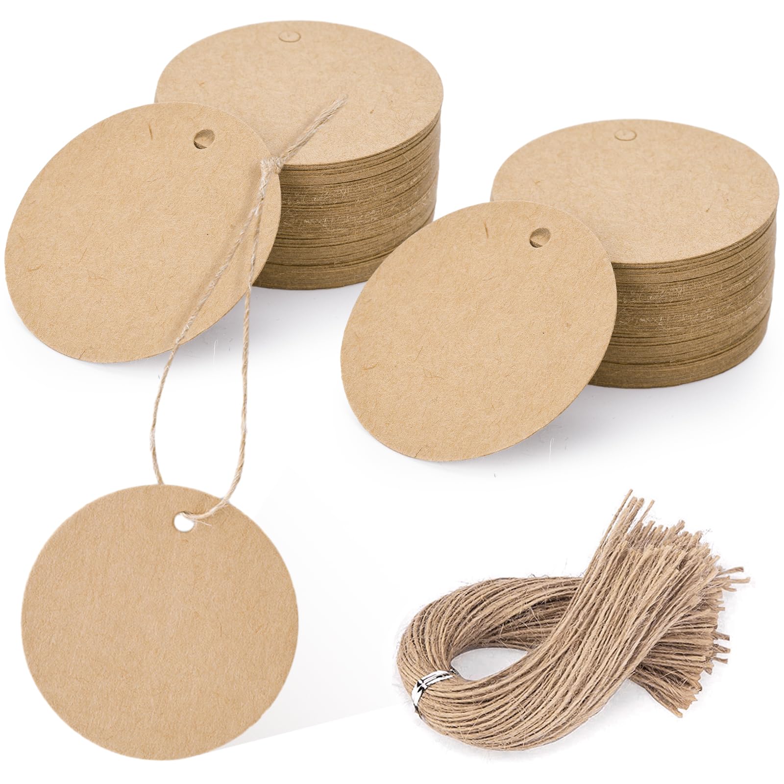 Snapklik.com : SallyFashion 120PCS Round Brown Gift Tags