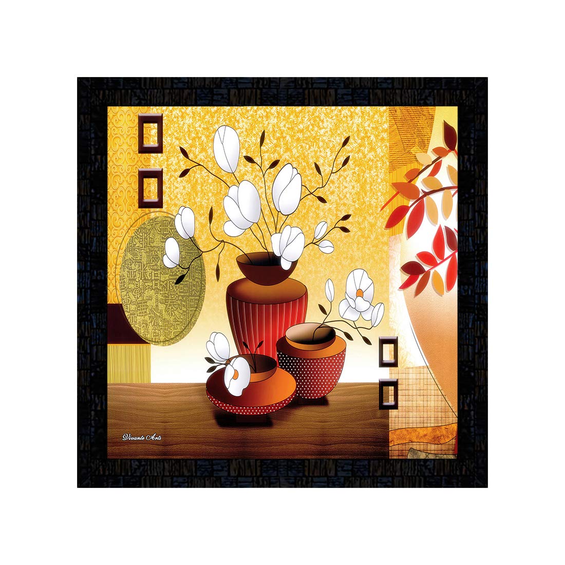 PnF Framed Poster of Flower 11363-(13x13inch,Multicolour,Synthetic ...