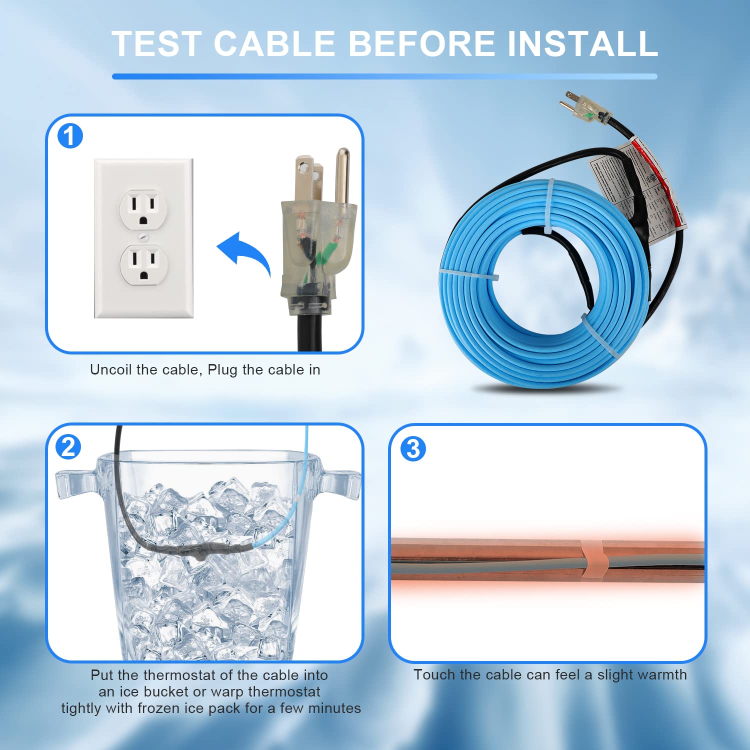 Snapklik.com : 5JHSF 120Ft Heat Trace Cable For Pipes, Self Regulating ...