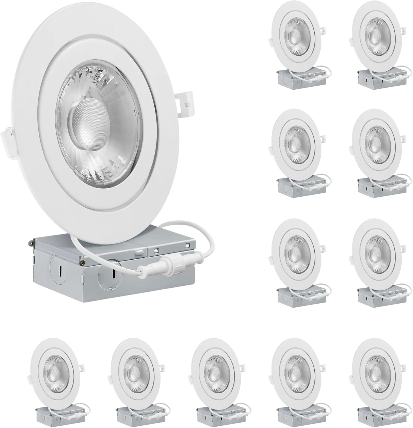 Votatec Gimbal LED Pot Lights, 6 Inch 13W,Dimmable,Color Selectable ...