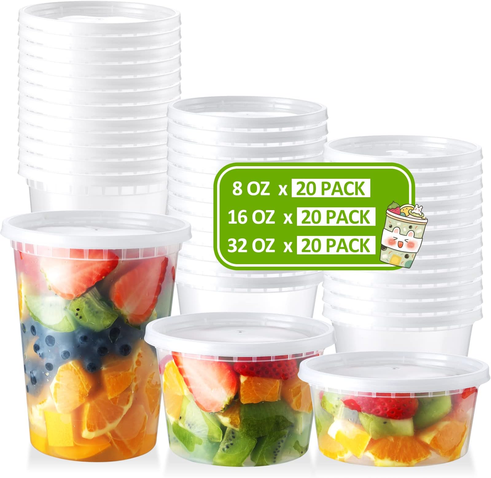 Amazon.com: Deli Food Storage Containers with Lids, [80 Sets] Plastic ...