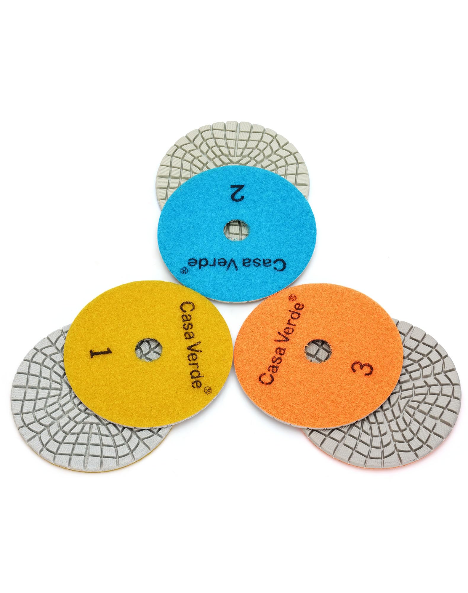 Snapklik.com : Casaverde 3-Step Diamond Polishing Pads 4" Wet Granite ...