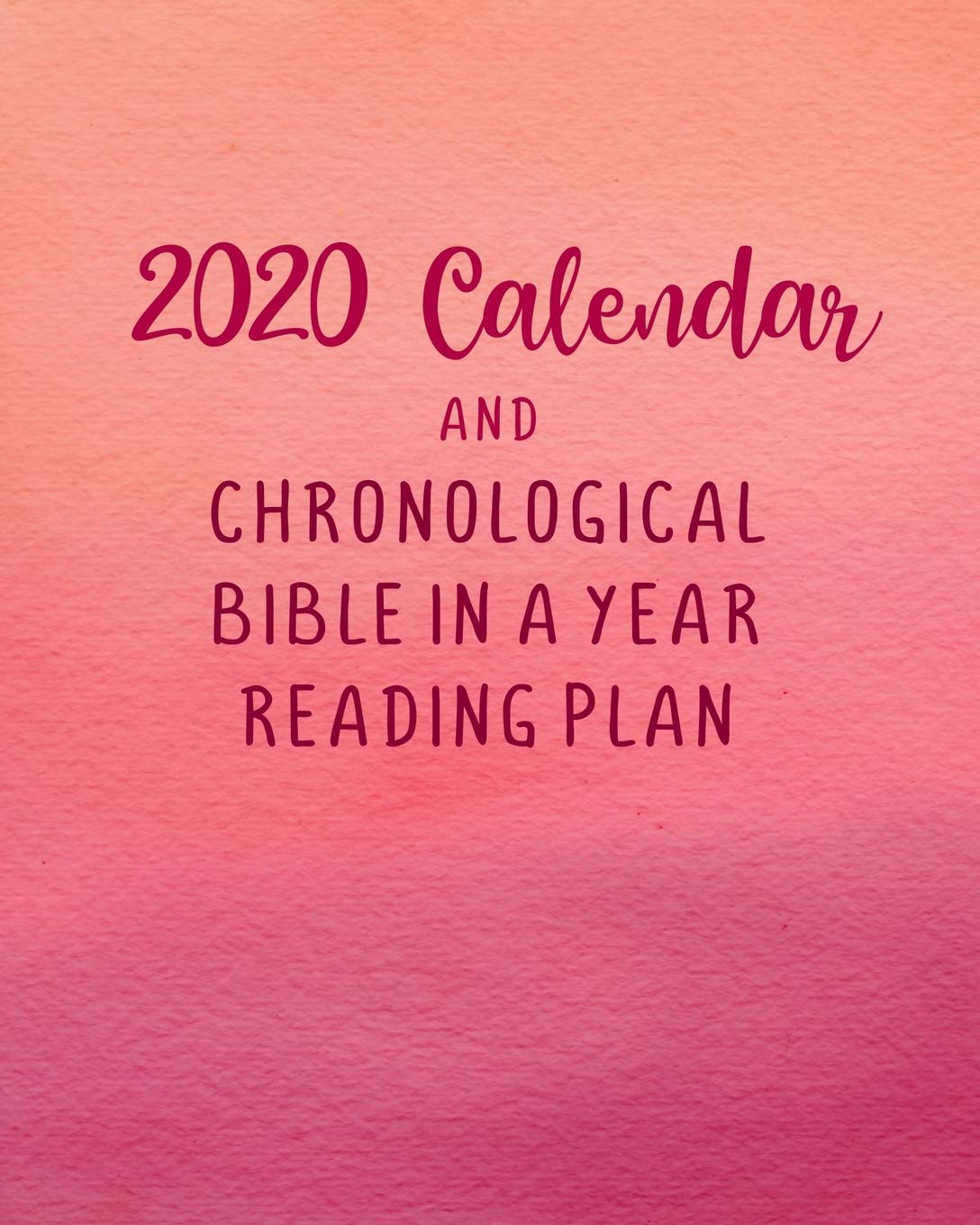 Buy 2020 and Chronological Bible In A Year Reading Plan: Hand-Designed ...