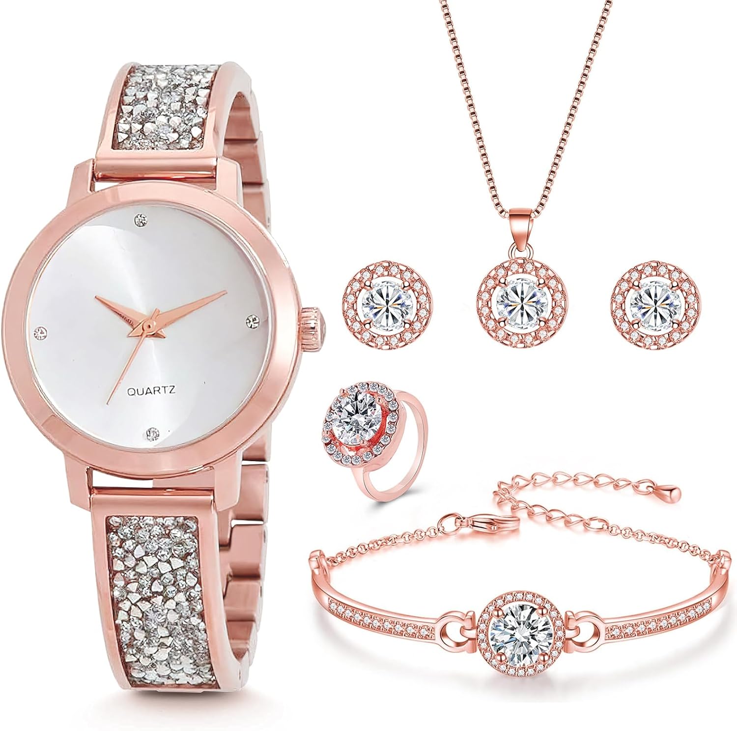 Reloj de Pulsera para Mujer, 6 Piezas Juego de Pulsera Reloj, Juego de ...