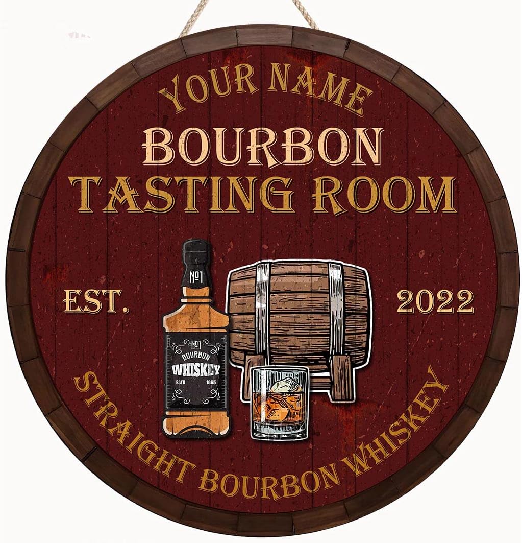 Amazon.com: Artsy Woodsy Custom Bourbon Bar Wood Sign Door Wall Plaque ...