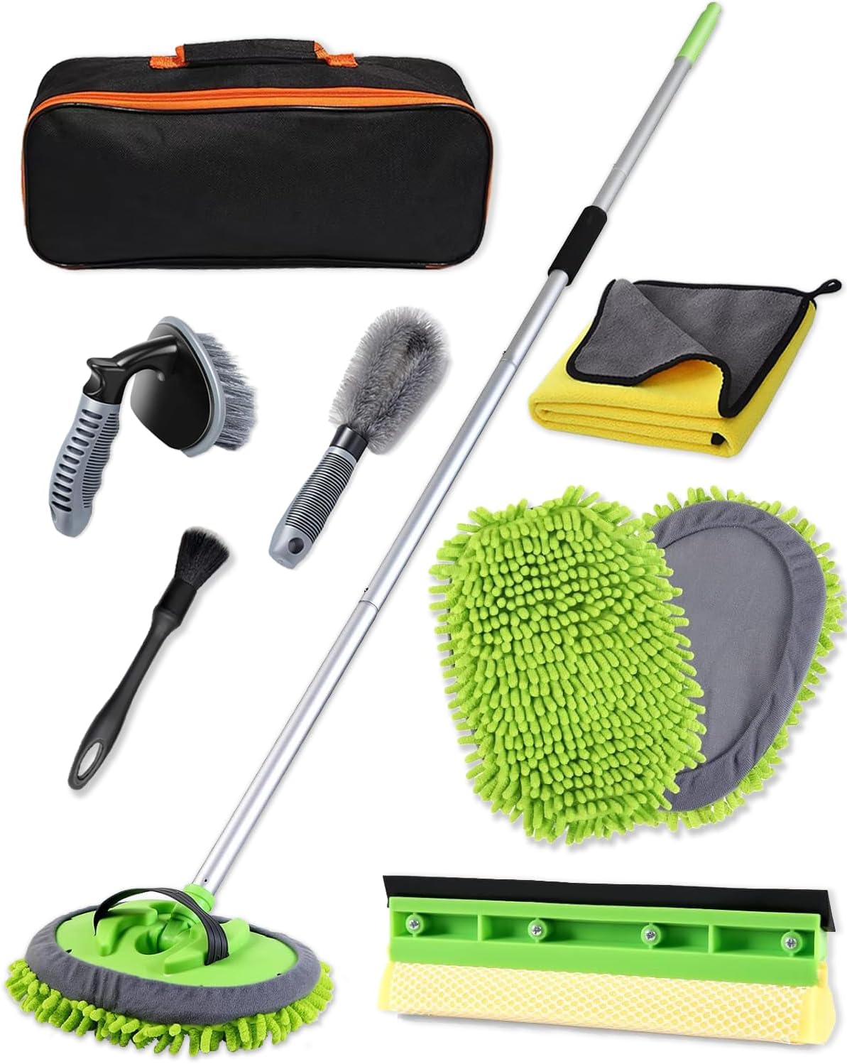 Amazon.com: @UTOS 62’’ Car Wash Brush Kit with Long Handle, Microfiber ...