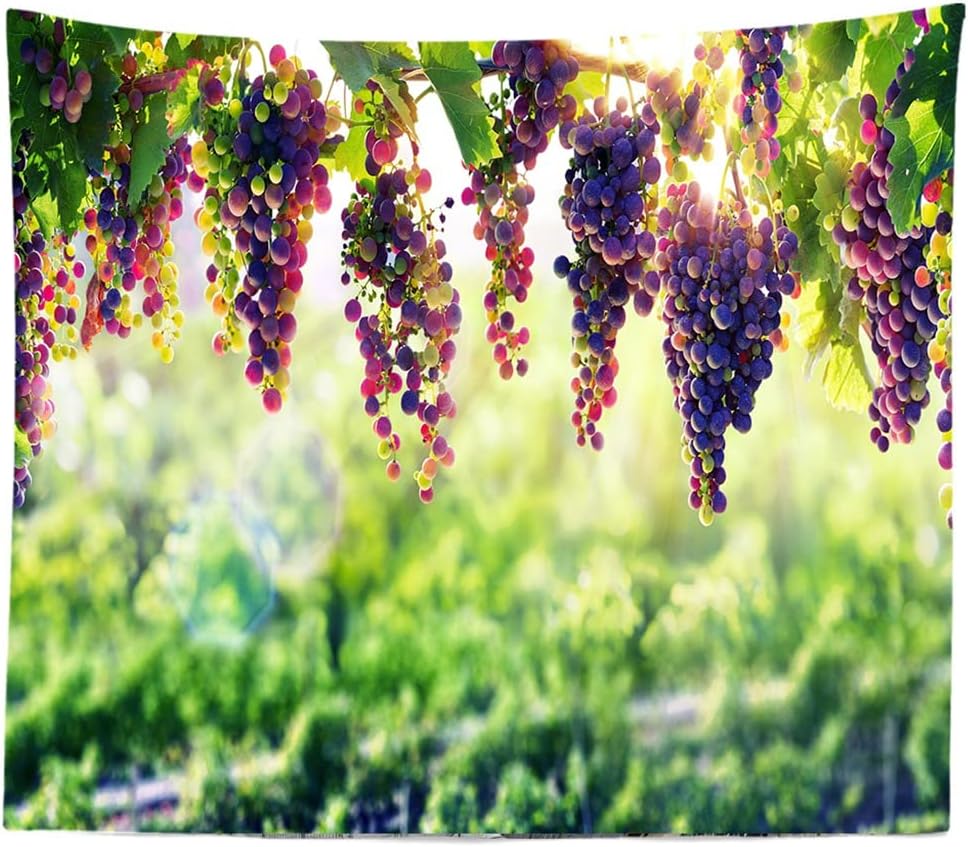 Amazon.com: BULOR Vineyard Tapestry Grapes Clusters Wine Rustic Vintage ...