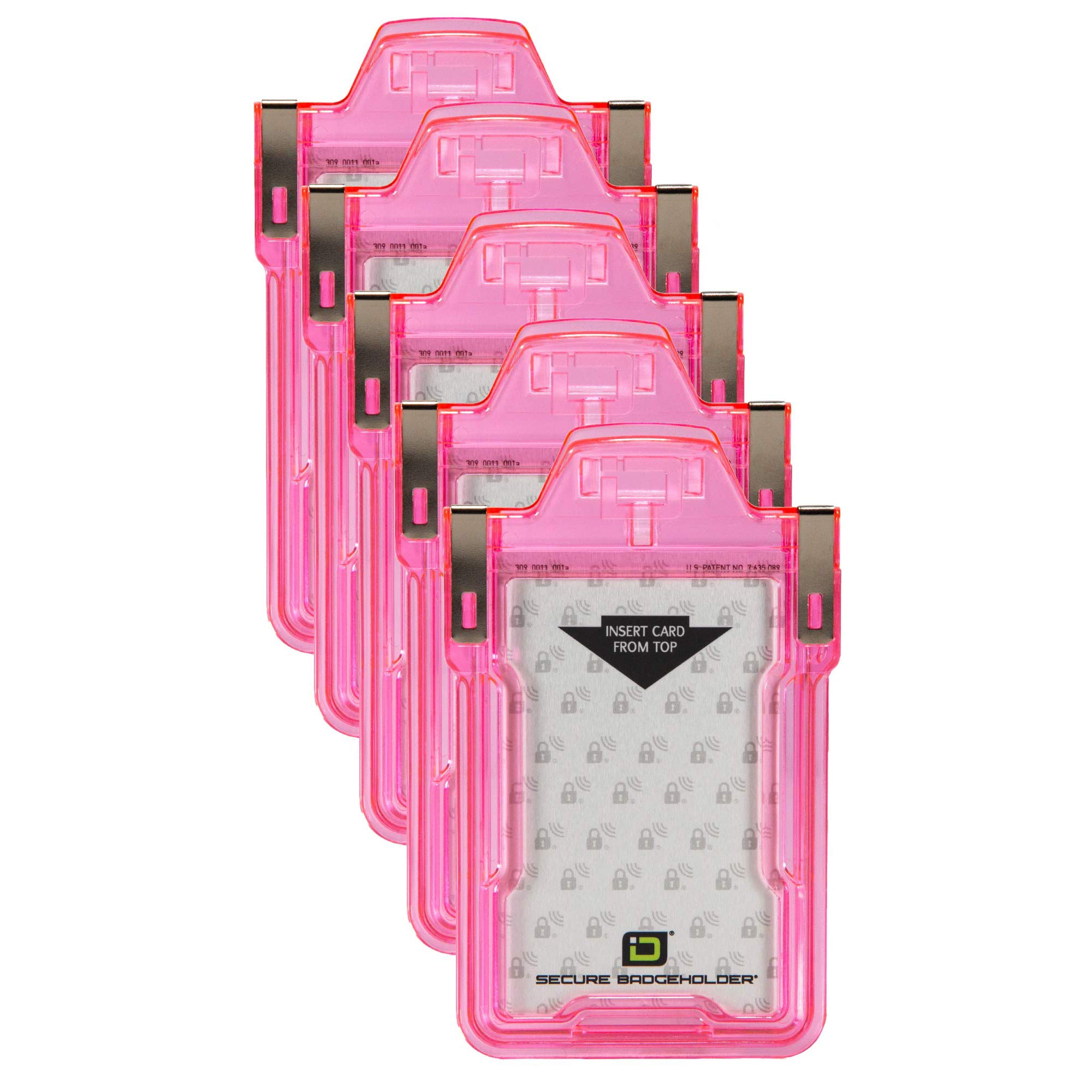 Amazon.com : Identity Stronghold - Pack of 5 - Secure RFID Badge Holder ...