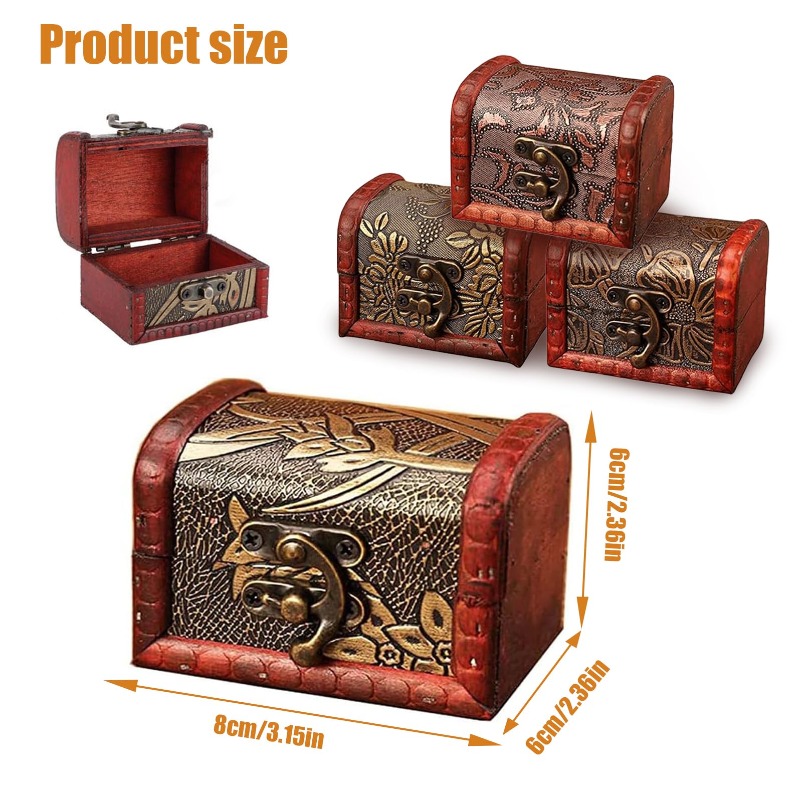 Small Wooden Treasure Boxes Boxy Box Original Small Vintage Treasure