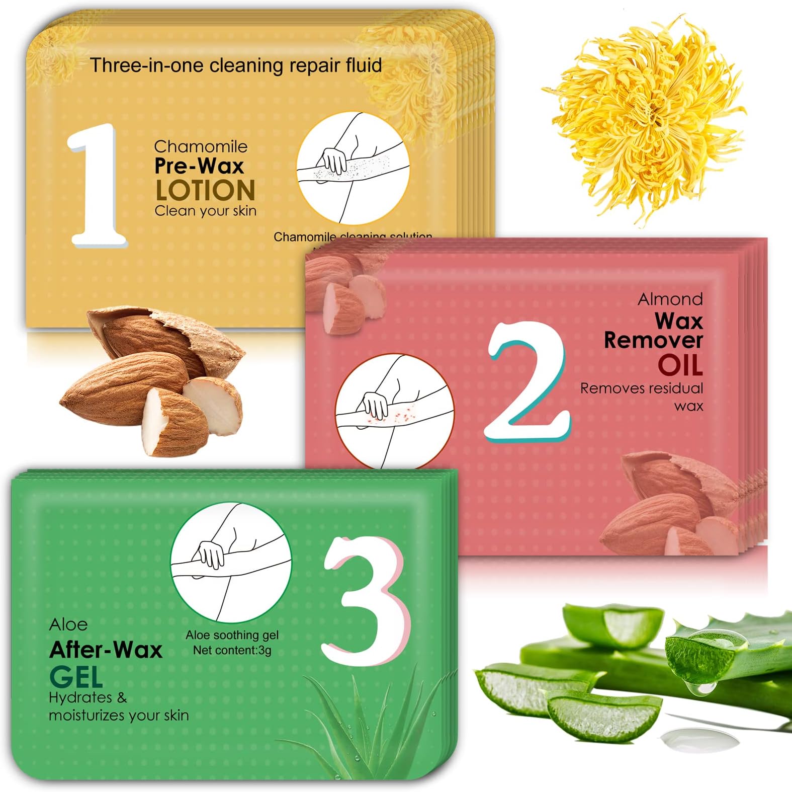 Amazon.com : Seopri Before and After Waxing Skin Care Kit, Chamomile ...