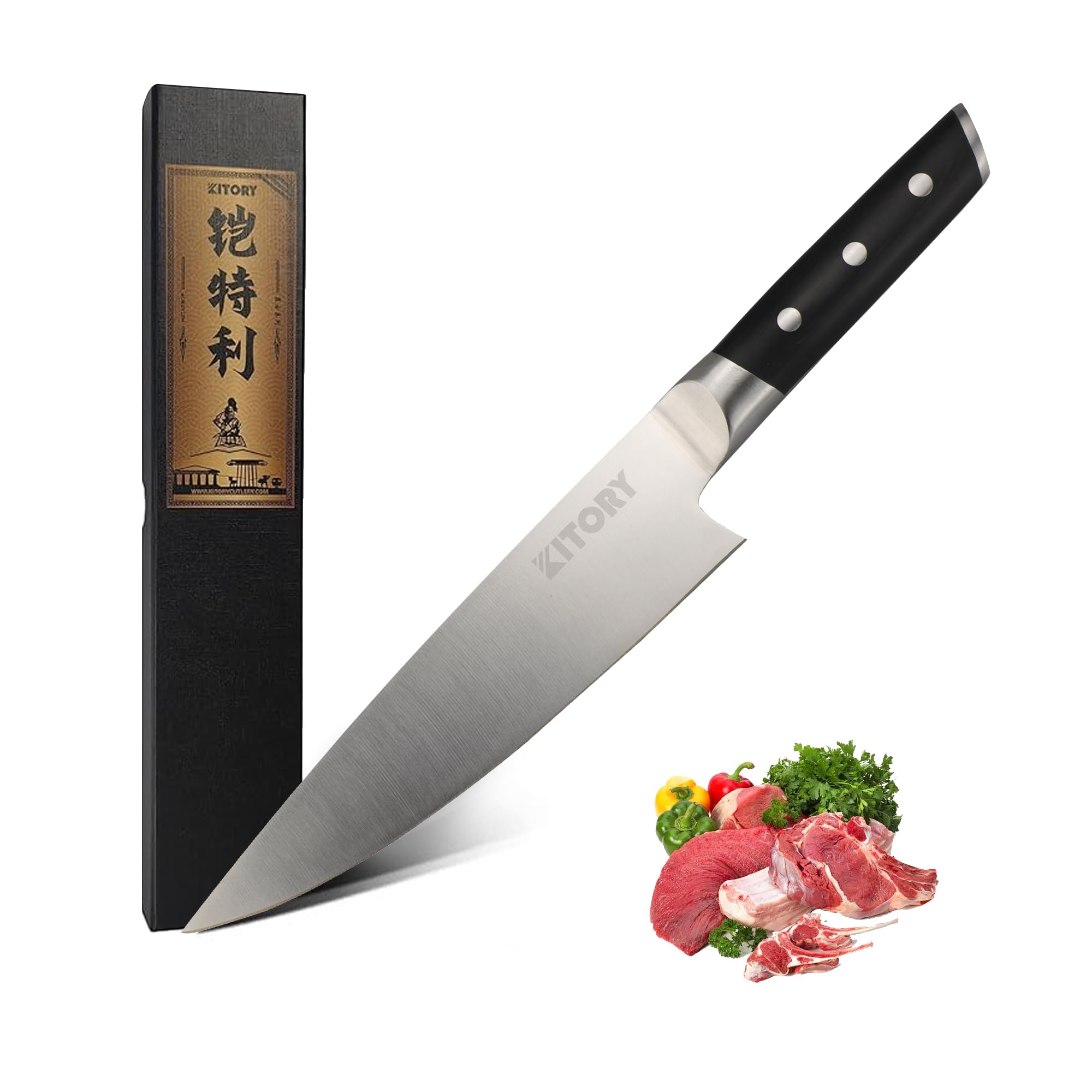 Kitory Chef Knife - 8 Inch Gyuto French Kitchen Knife - Full Tang ...